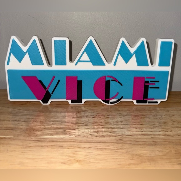 Accents | Miami Vice 3d Logo Sign Shelf Art Wall Display Beach Movie Tv ...
